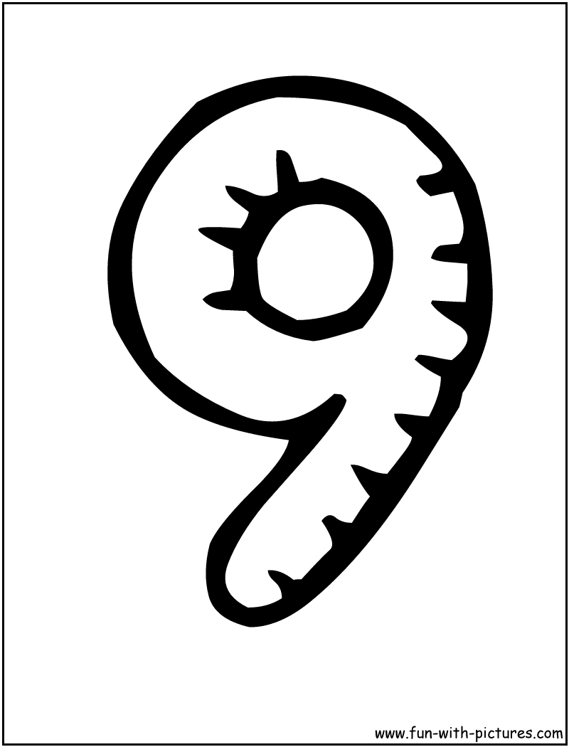 Number 9 Coloring Page Number 9 Coloring Page